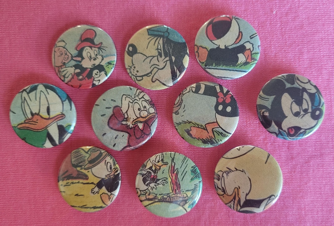 Vintage 1950's Comic Book Pinback Buttons - Etsy