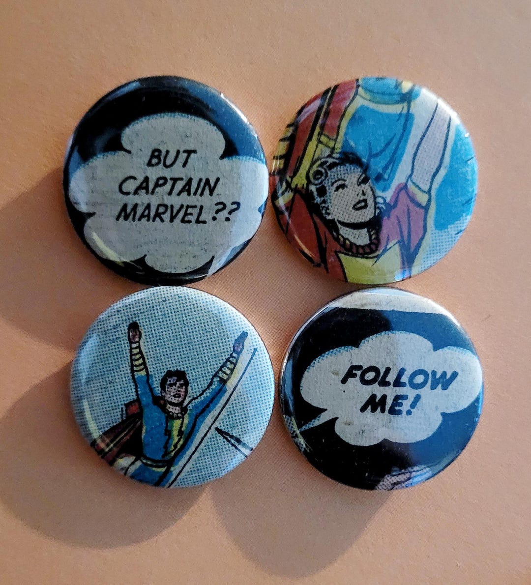 Vintage 1940-50's Upcycled Comic Book Pinback Fashion Buttons - Etsy