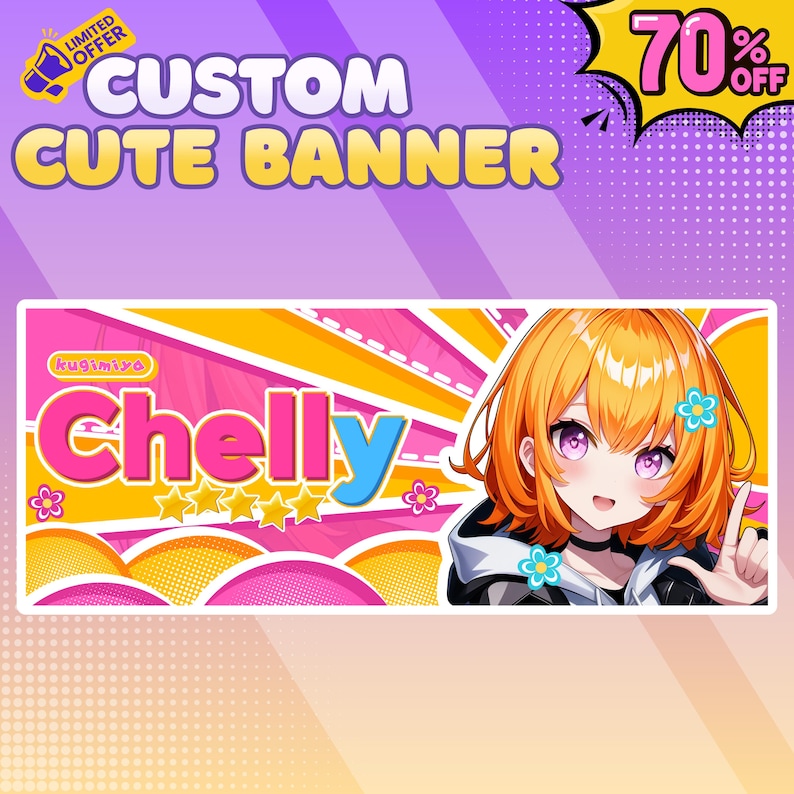 Custom Twitch Banner | Kawaii Cute | Twitch Banner | Anime Twitch ...