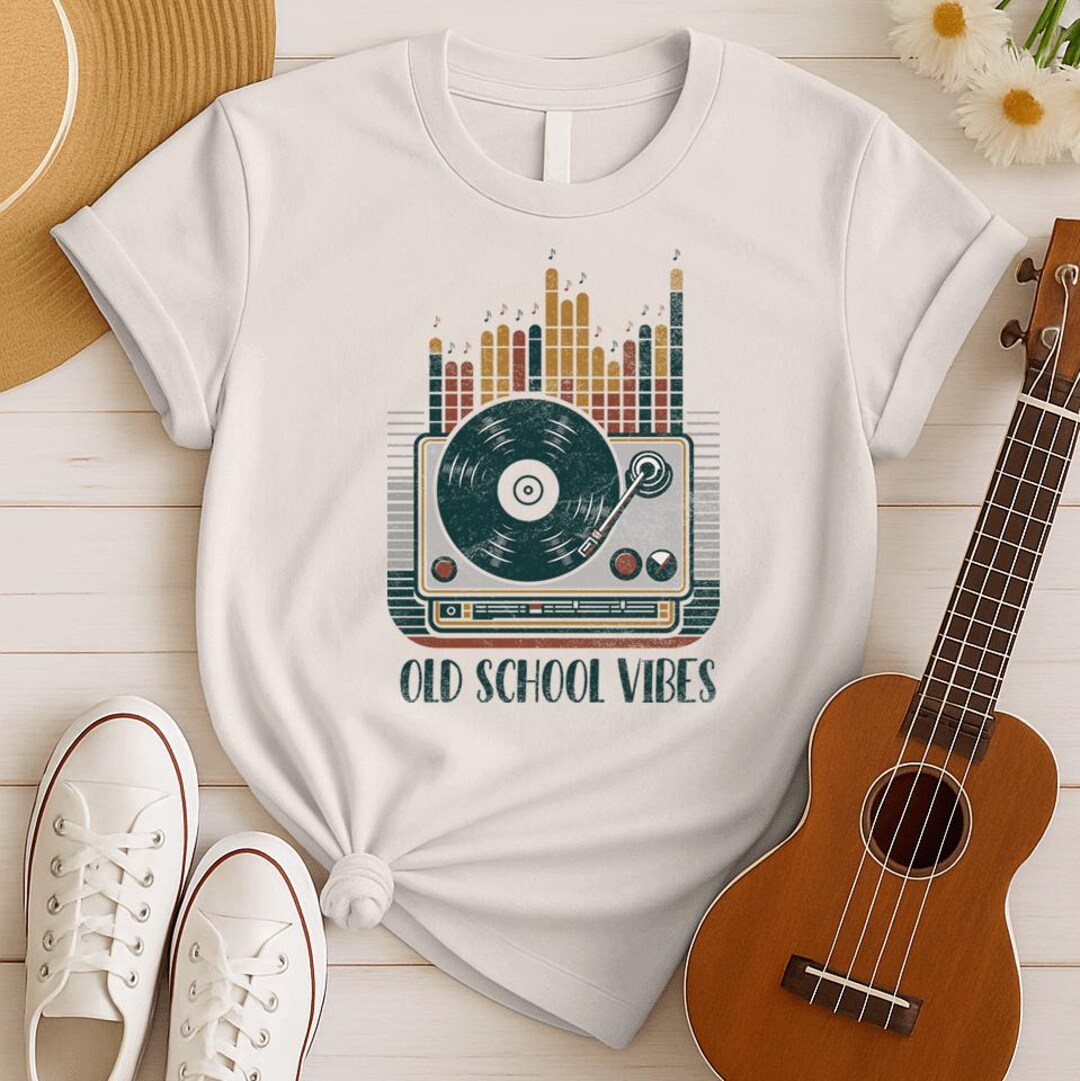 Old School Vinyl Record Shirt – Vintage Record Player Tee for Music ...
