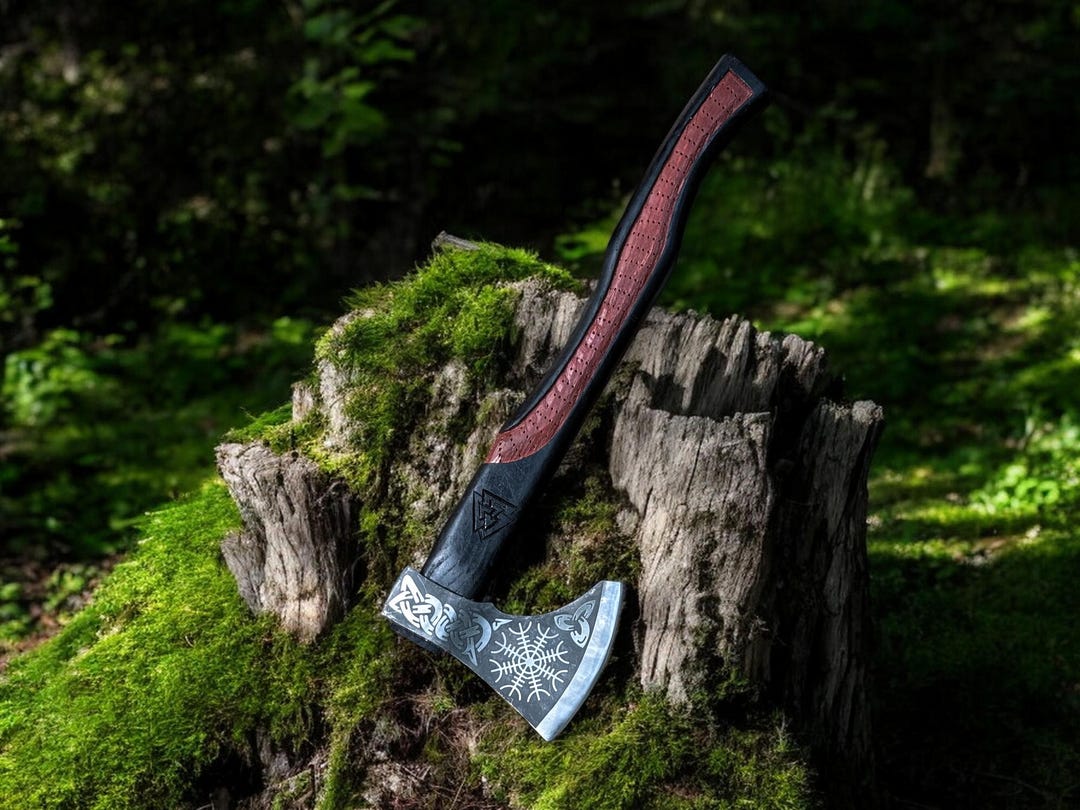 Handcrafted Viking Axe With Intricate Norse Design Perfect for ...