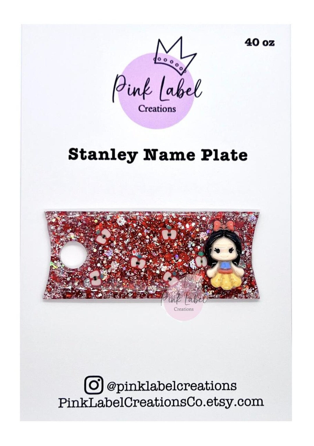 Snow White Stanley Name Plate - Etsy