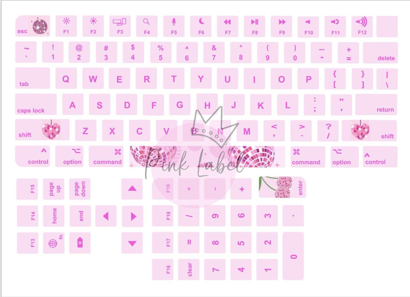 Pink Disco Magic Keyboard Key Decals Touch ID Numeric Pad A2520 - Etsy