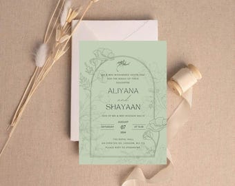 Desi Wedding Nikah Walima Invitation (editable) - Etsy