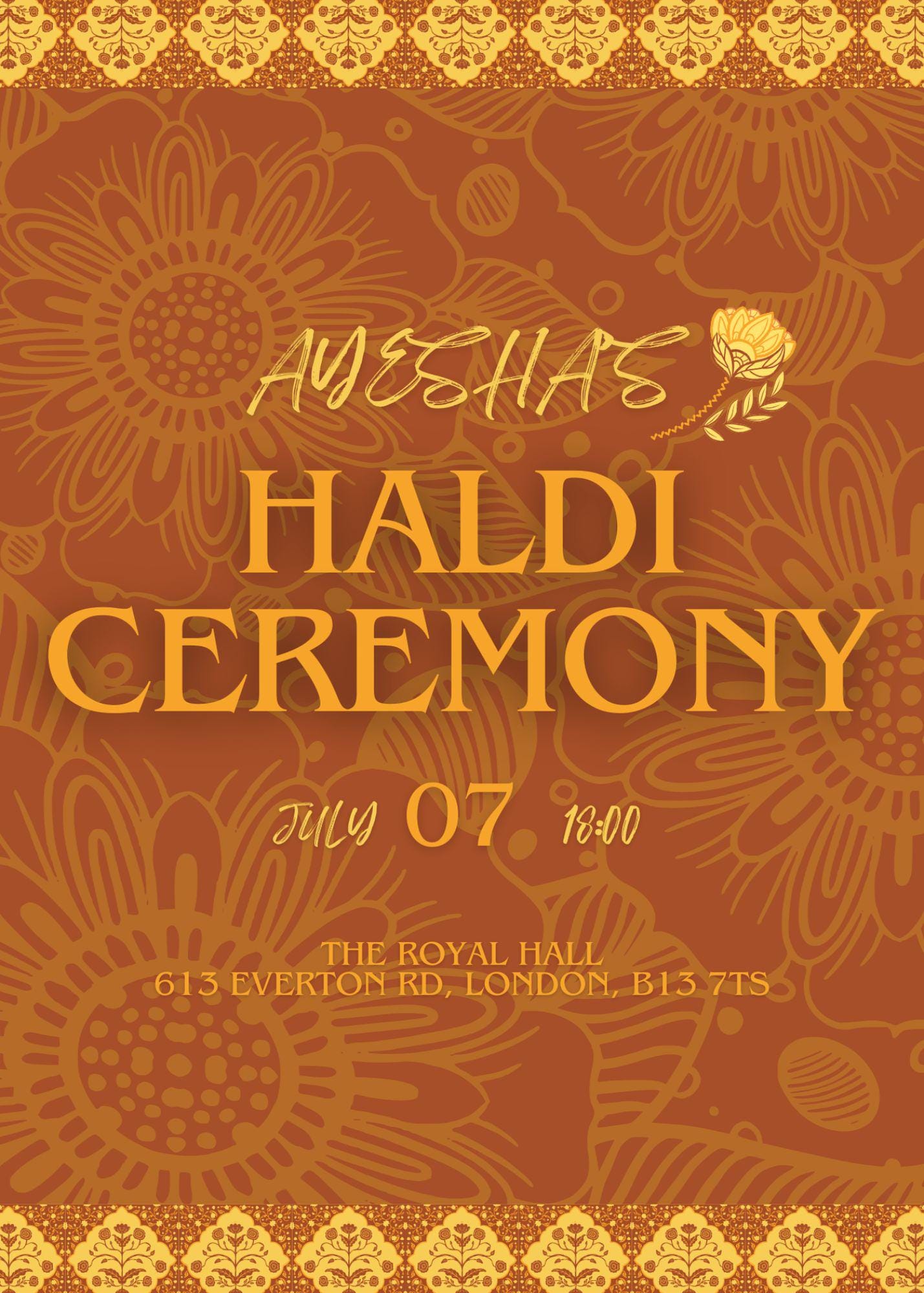 Desi Haldi Invitation (editable) - Etsy