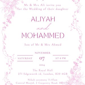 Desi Wedding Nikah Walima Invitation (editable) - Etsy