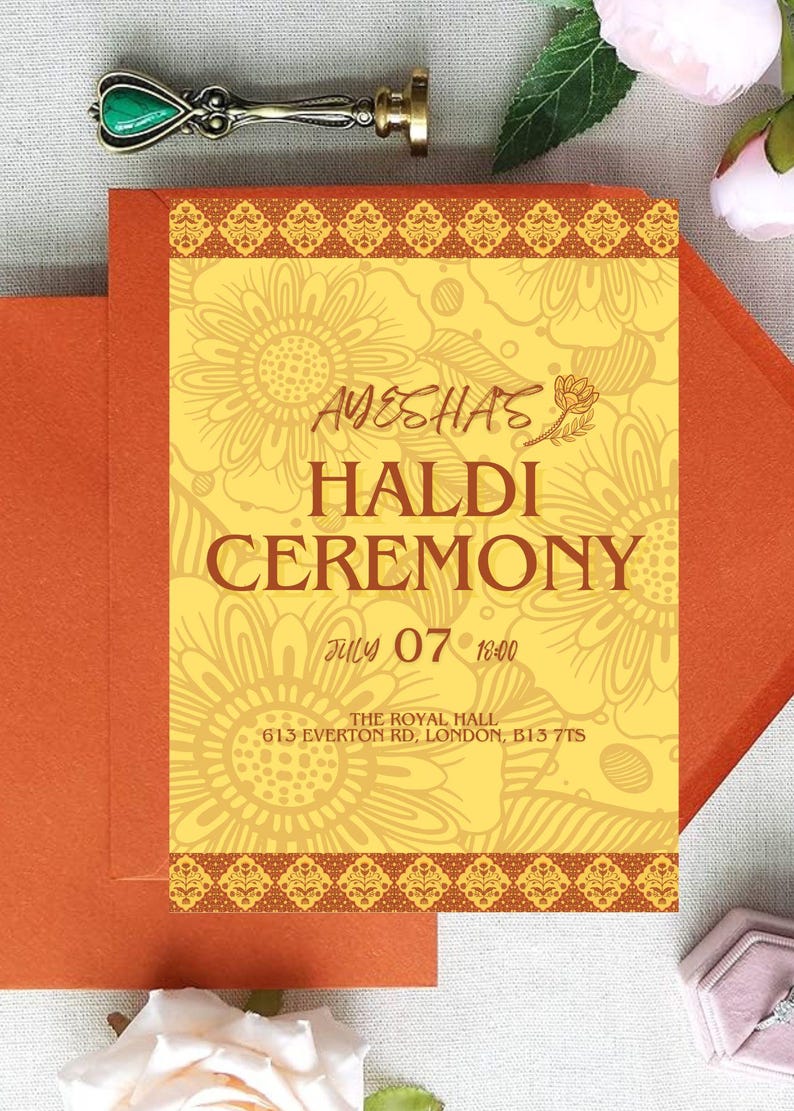 Desi Haldi Invitation (editable) - Etsy
