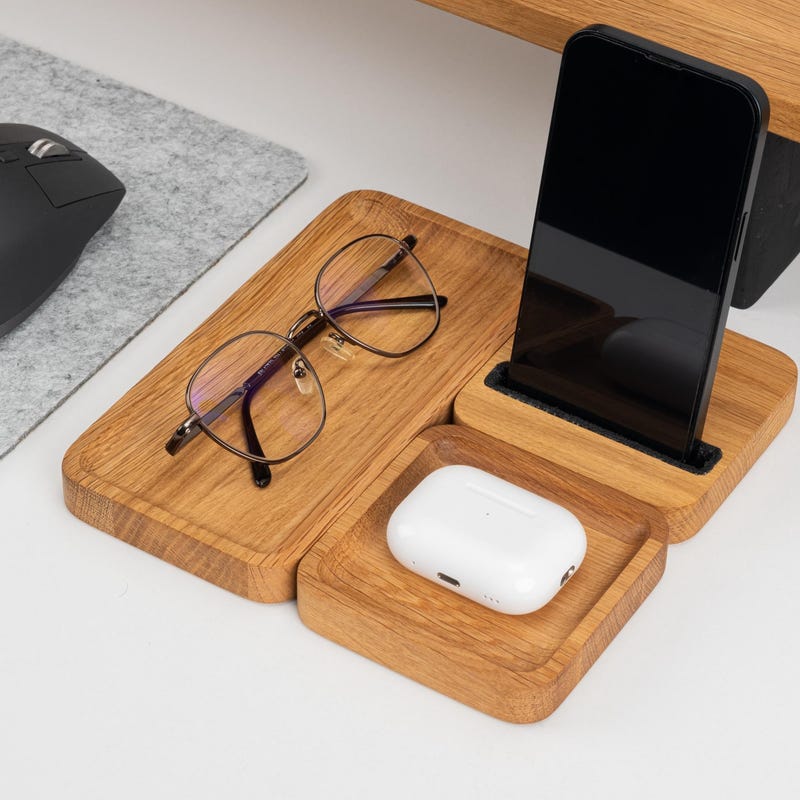 Wooden Phone Holder Organizer - Etsy