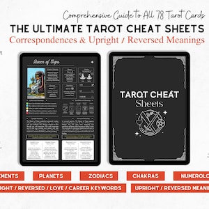 Tarot Symbolism Cheat Sheets, Tarot for Beginners, Tarot Workbook ...