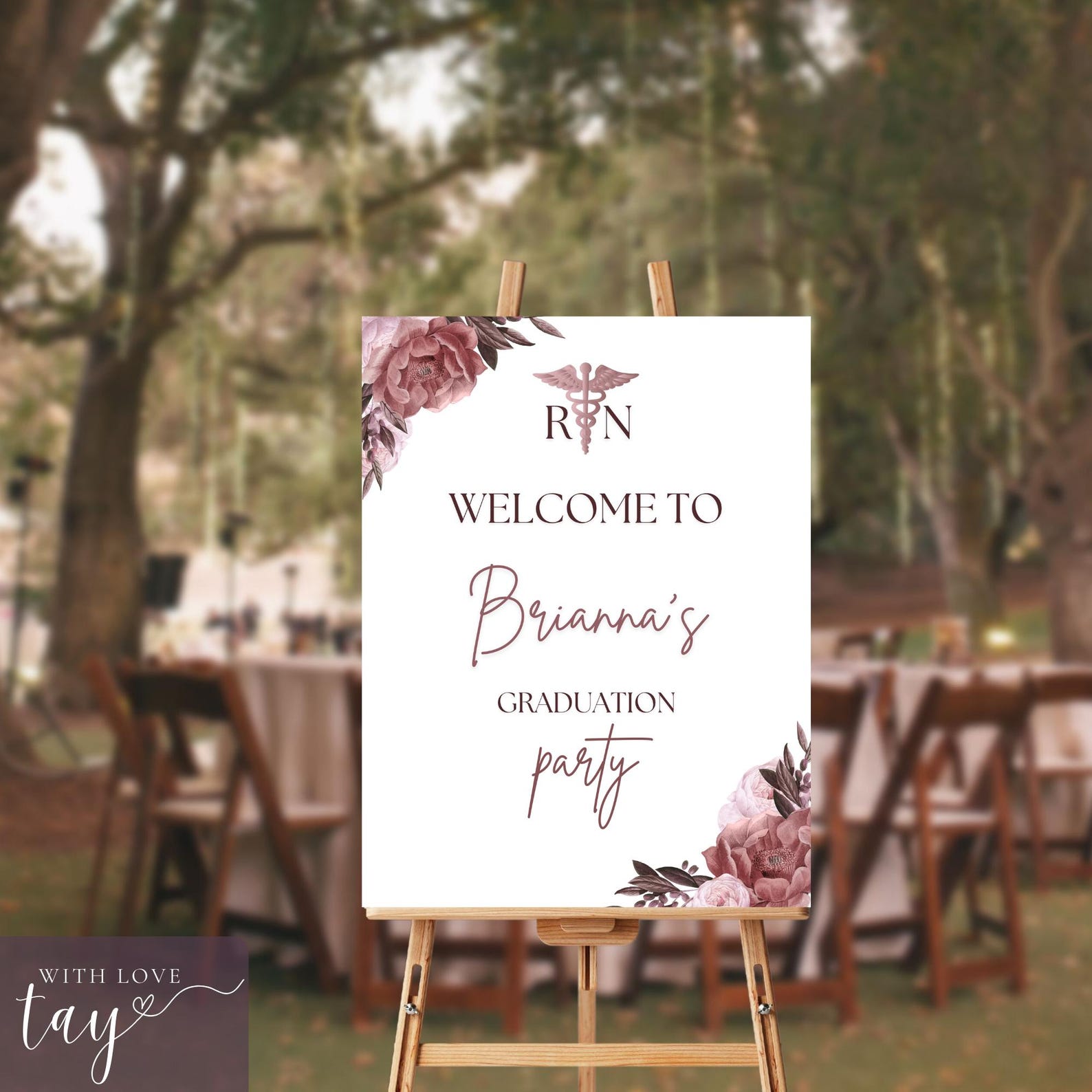 BSN RN Nurse Graduation Party Welcome Sign Canva Template ...