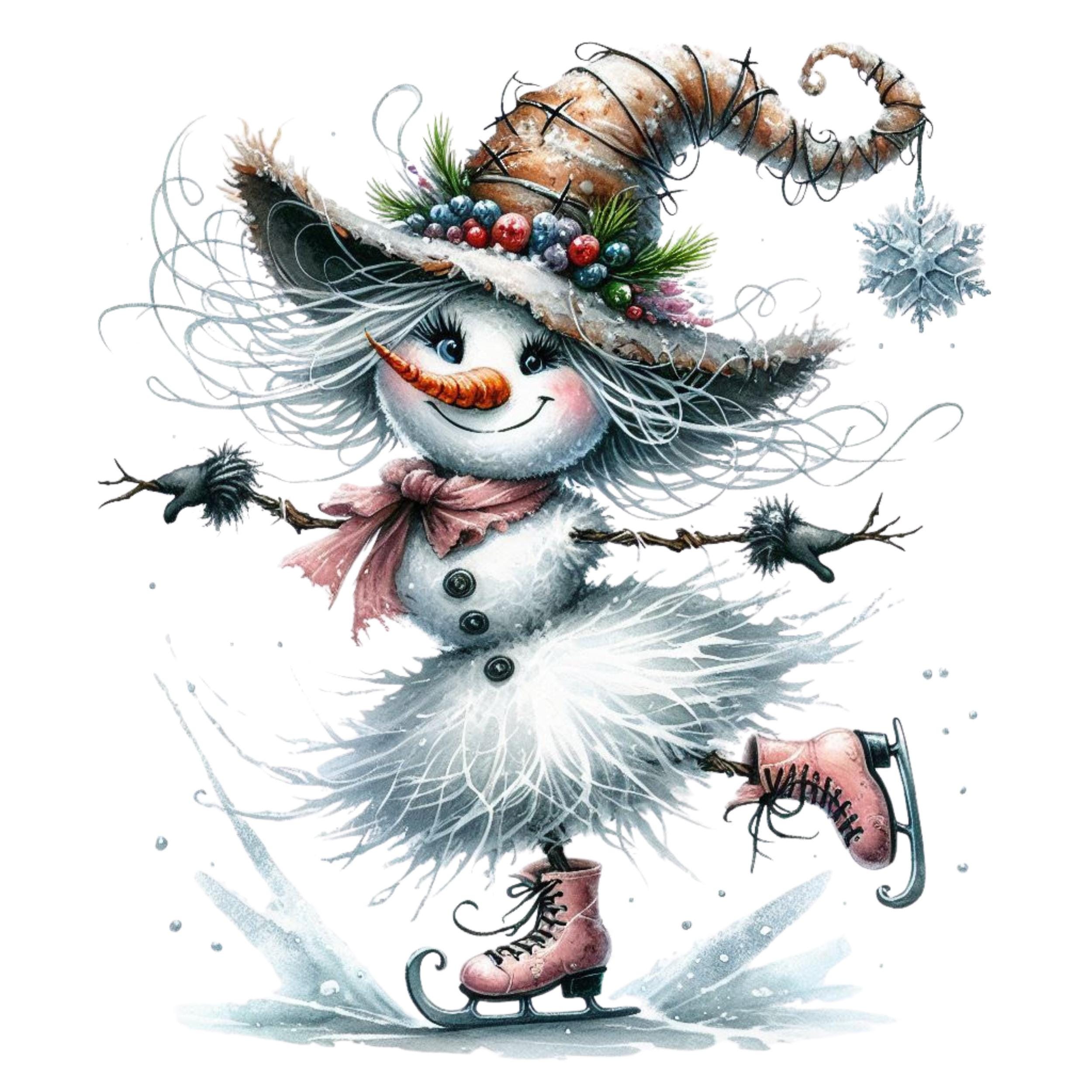 Adorable Snow Ladies Clip Art - Perfect for Your Winter Projects!" - Etsy