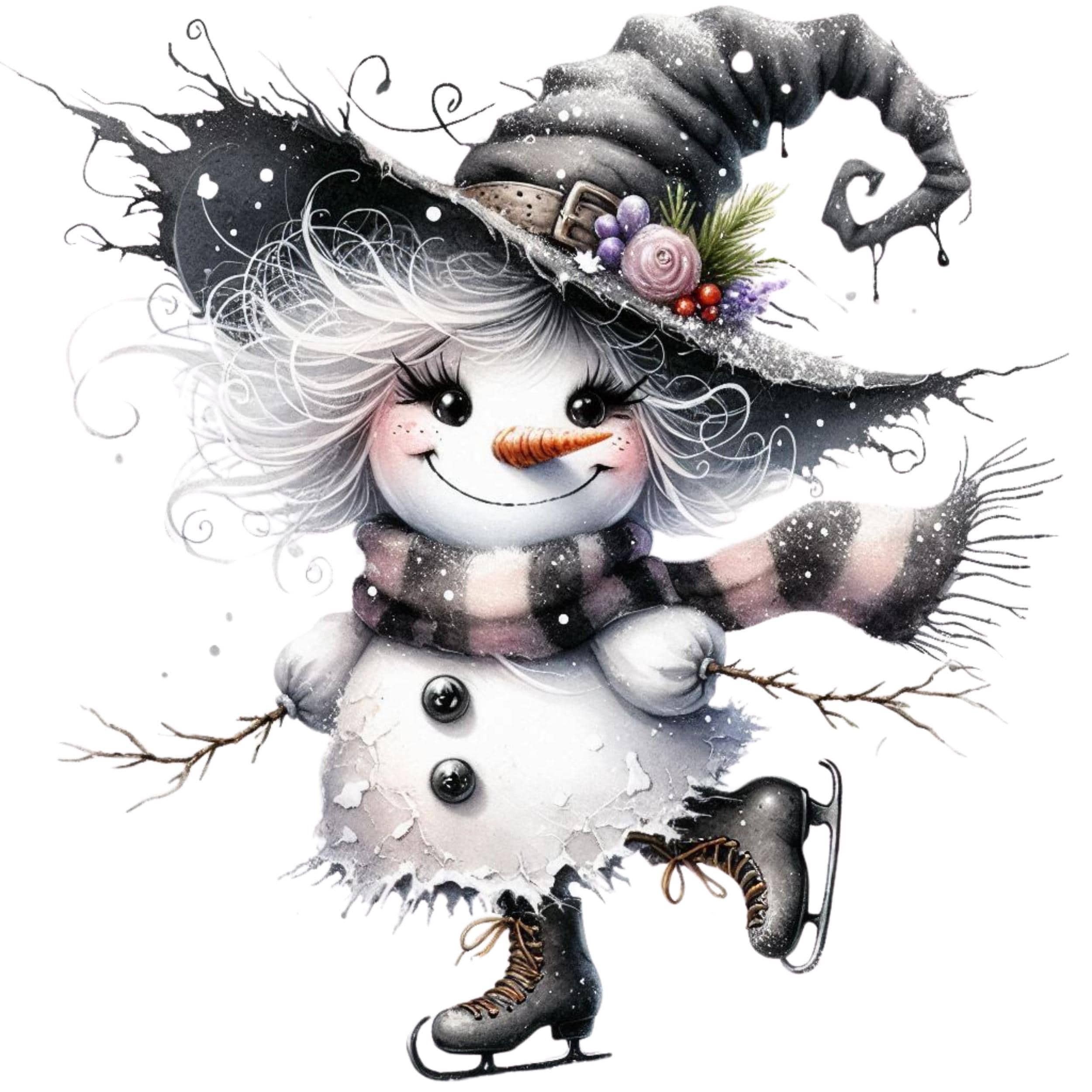 Adorable Snow Ladies Clip Art - Perfect for Your Winter Projects!" - Etsy