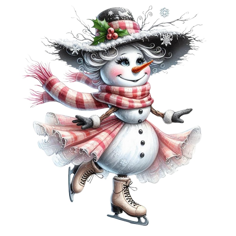 Adorable Snow Ladies Clip Art - Perfect for Your Winter Projects!" - Etsy