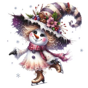 Adorable Snow Ladies Clip Art - Perfect for Your Winter Projects!" - Etsy