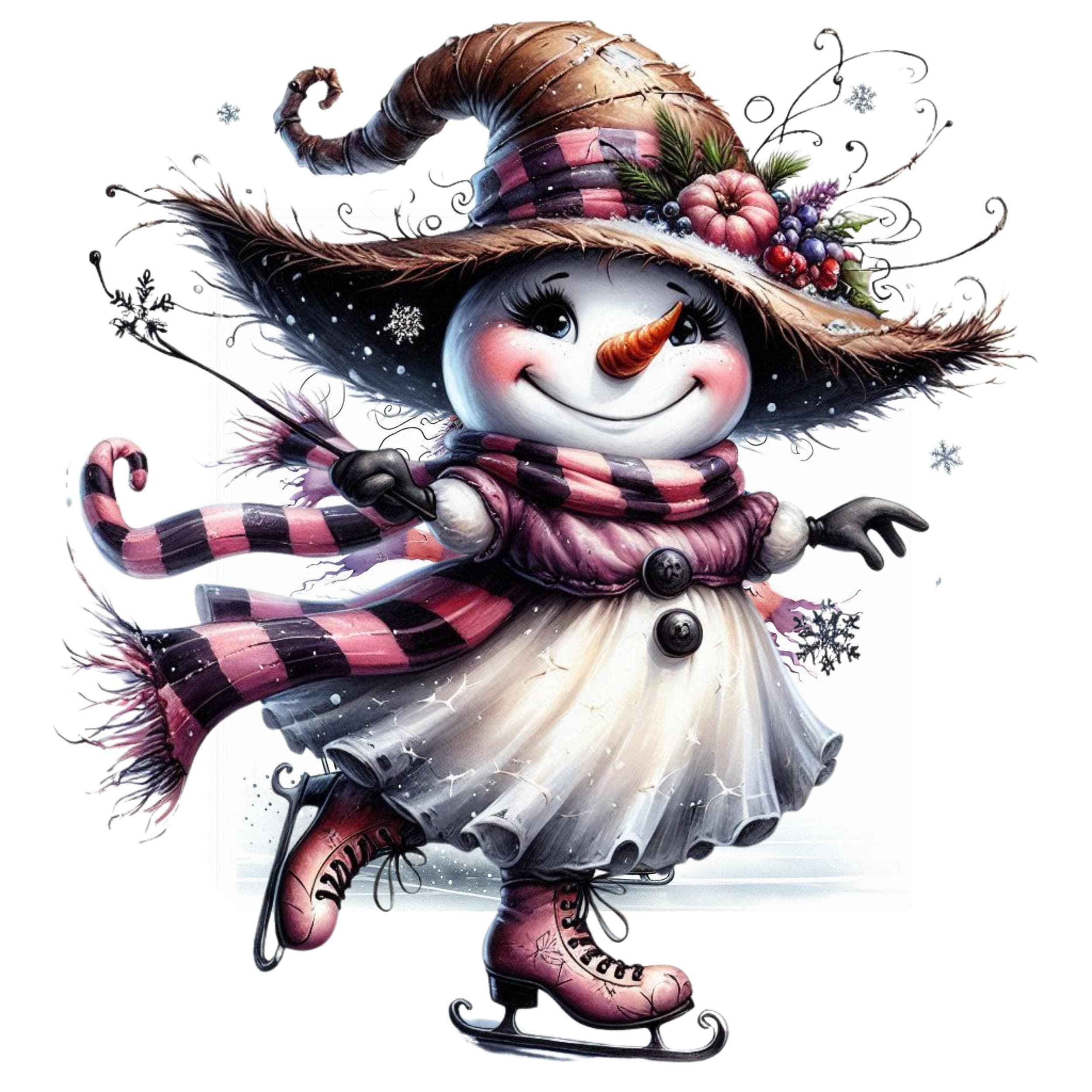 Adorable Snow Ladies Clip Art - Perfect for Your Winter Projects!" - Etsy