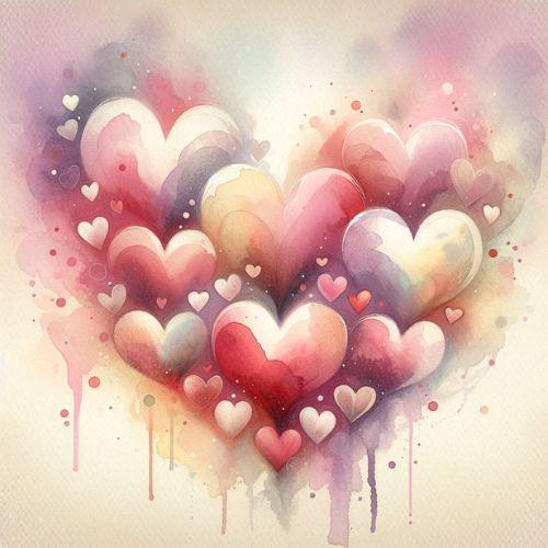 Whimsical Heart Background - Printable Watercolor Artwork for DIY ...