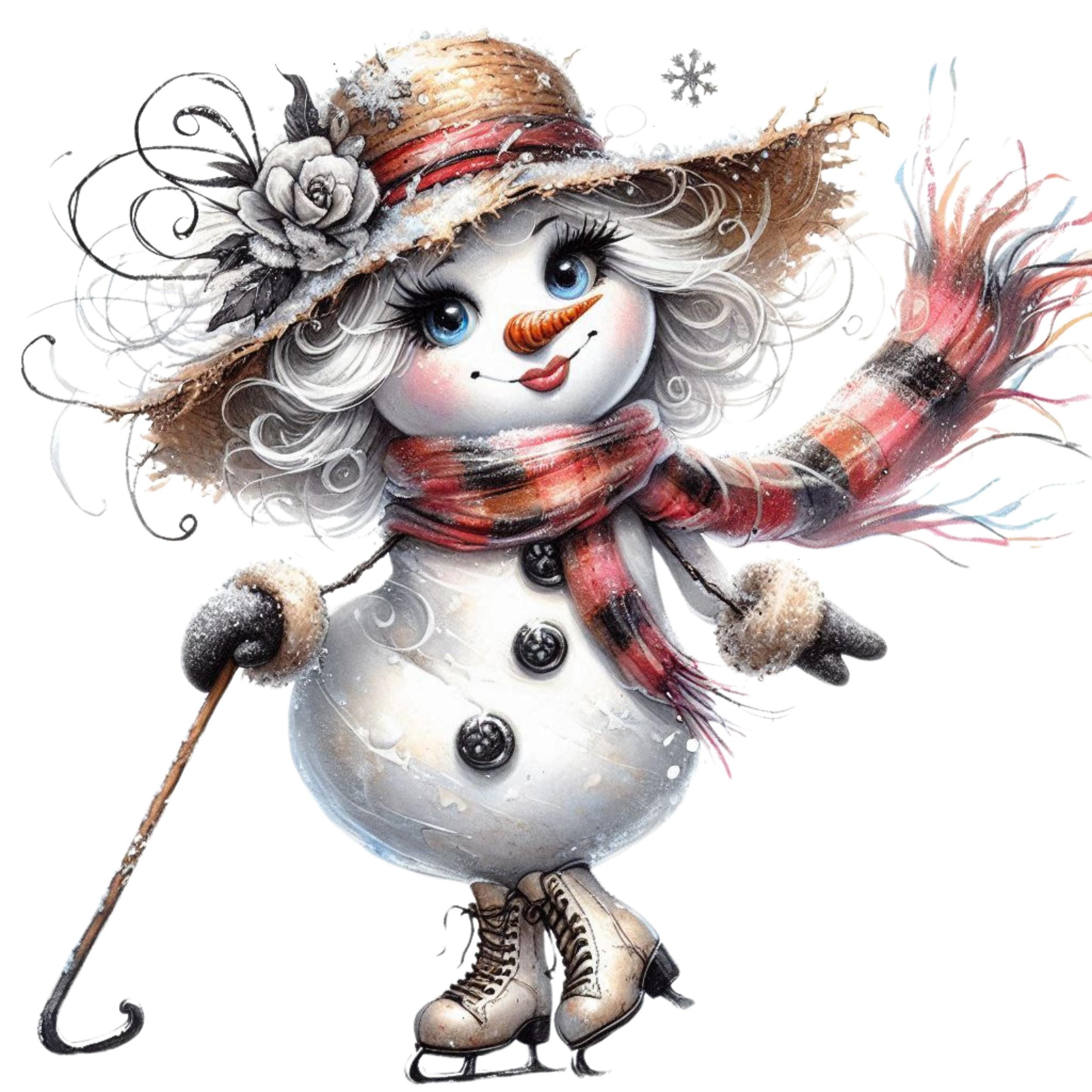Adorable Snow Ladies Clip Art - Perfect for Your Winter Projects!" - Etsy