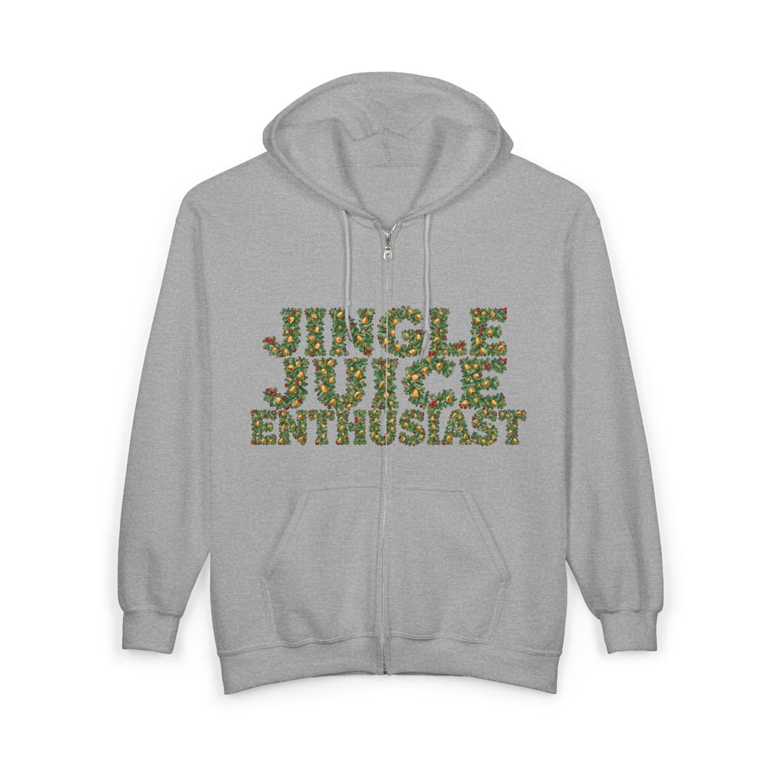 Jingle Juice Enthusiast Zip Hoodie | Festive Holiday Graphic - Etsy