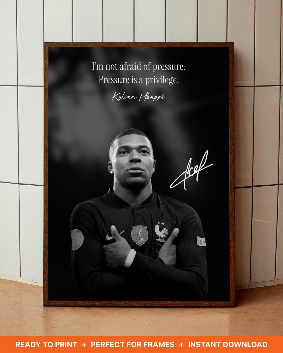 Kylian Mbappé Cinematic Poster | Football Quote Wall Art | Soccer ...