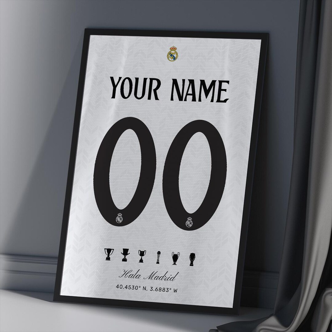 Real Madrid Custom Poster - Personalized Football Art - Customizable ...