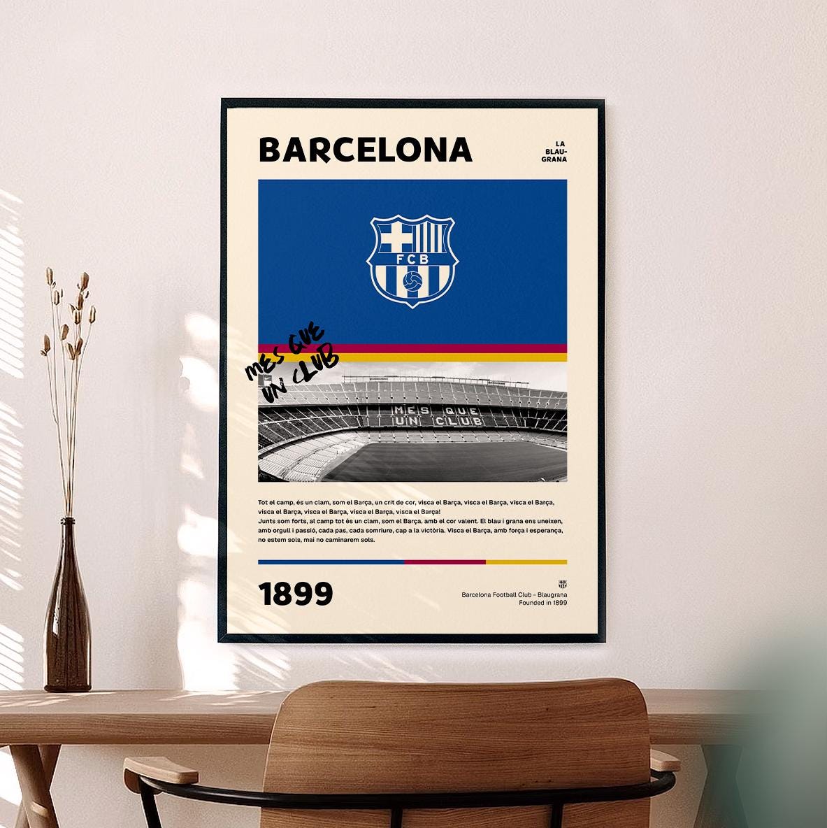 Barcelona Poster | Camp Nou Stadium Print | Sports Poster | Football ...