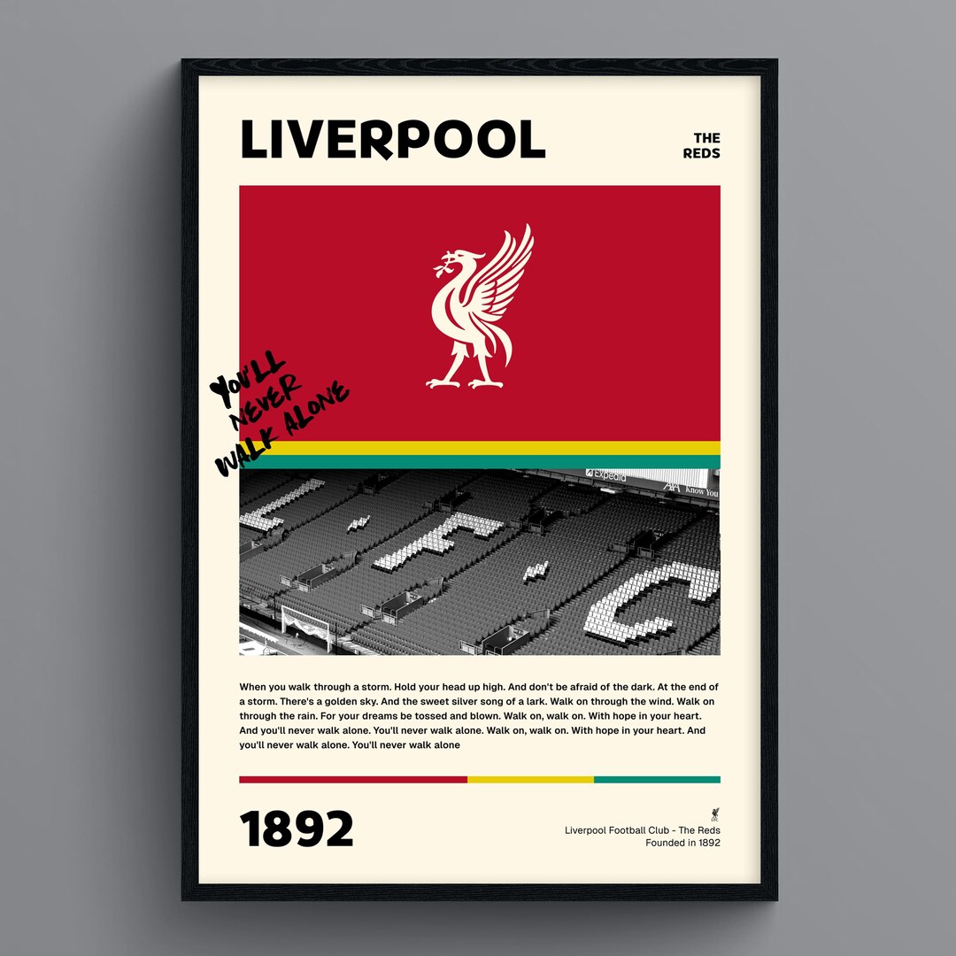 Liverpool Poster | Anfield Stadium Print | You'll Never Walk Alone ...