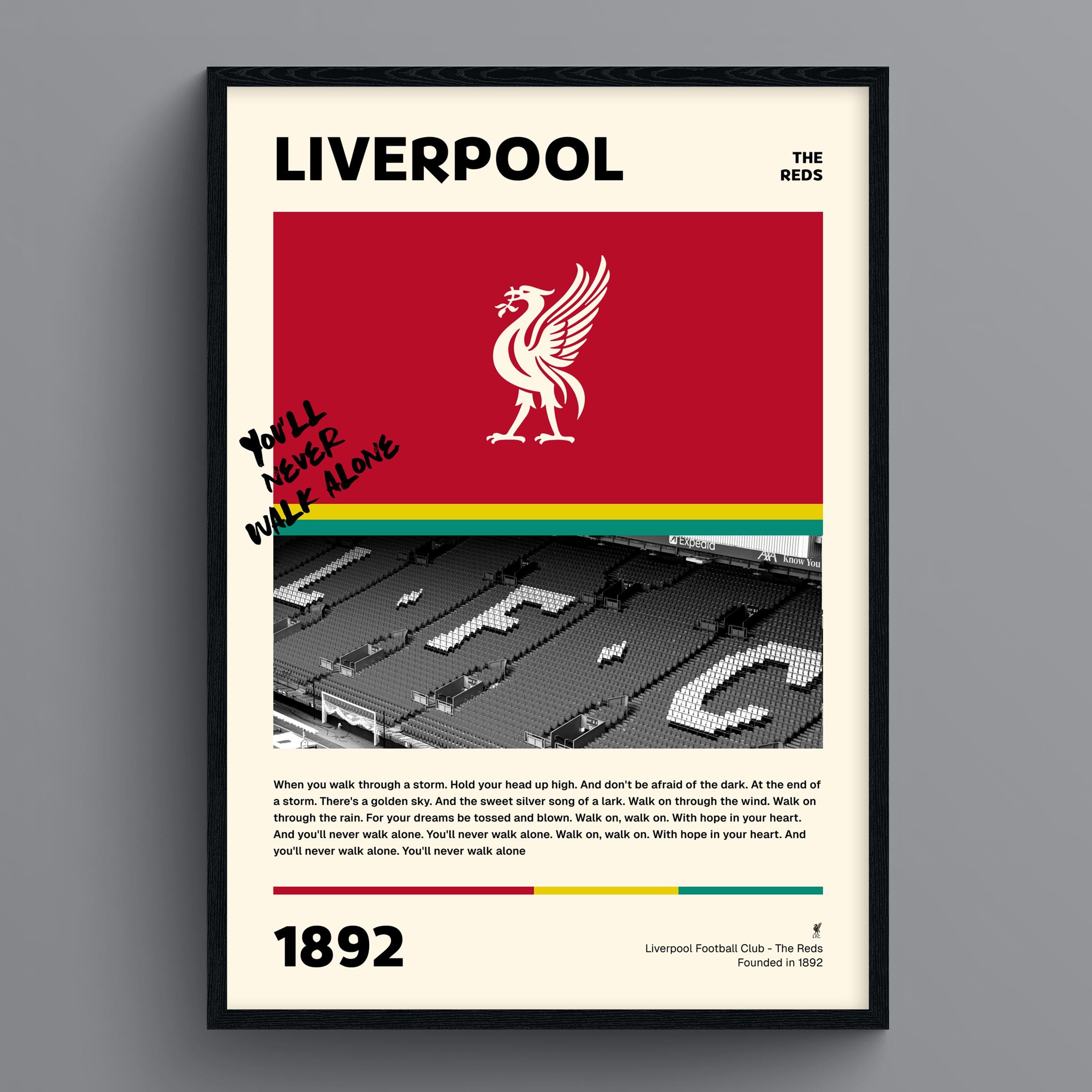 Liverpool Poster | Anfield Stadium Print | You'll Never Walk Alone ...