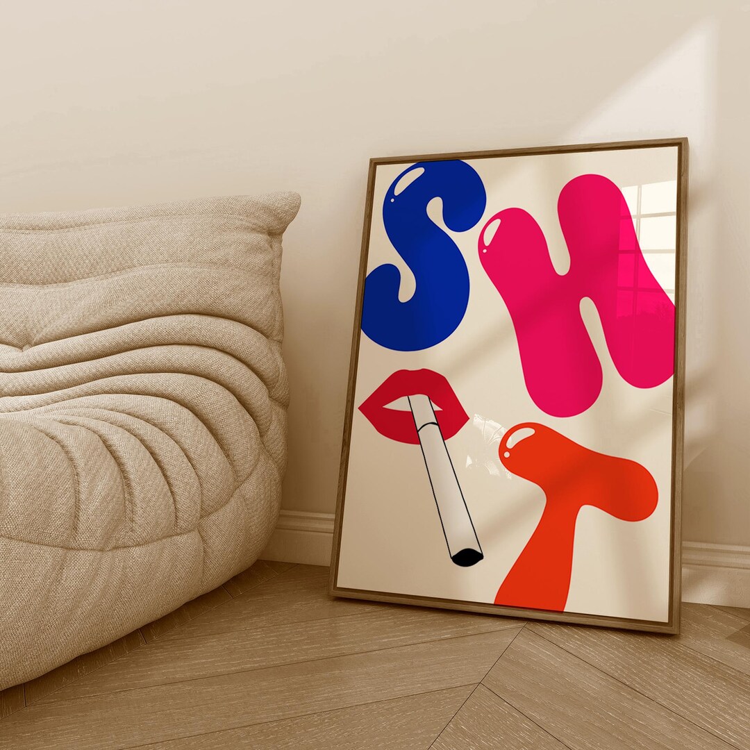 Poster Prints Lettering With Pop Art Vibes, Vibrant Digital Download ...