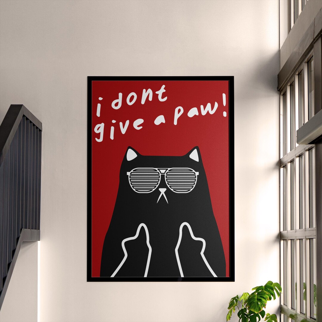 Poster Prints Digital Wall Art Cat, Cute Kitten Illustration, Cat Lover ...