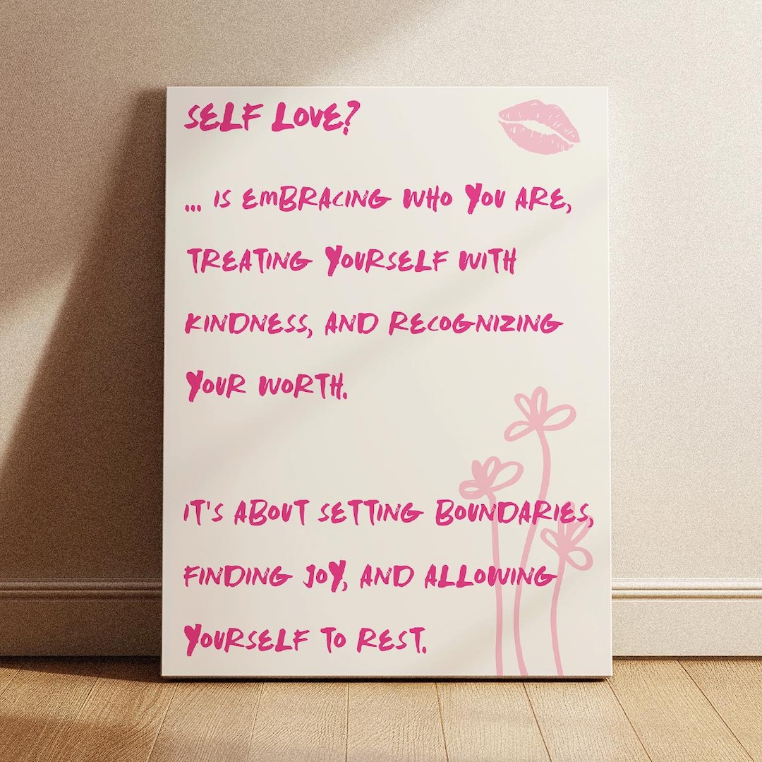 Self Love Affirmation Poster, Printable Wall Art, Motivational Quote ...