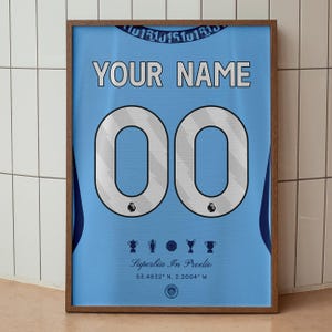 Manchester City Custom Poster - Personalized Football Art - Digital ...
