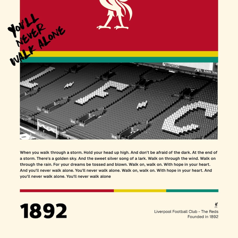Liverpool Poster | Anfield Stadium Print | You'll Never Walk Alone ...