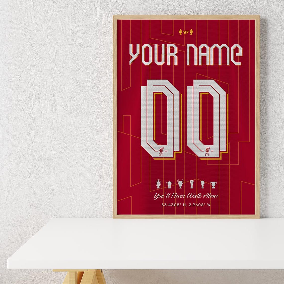 Liverpool Custom Poster - Personalized Football Art - Digital Jersey ...