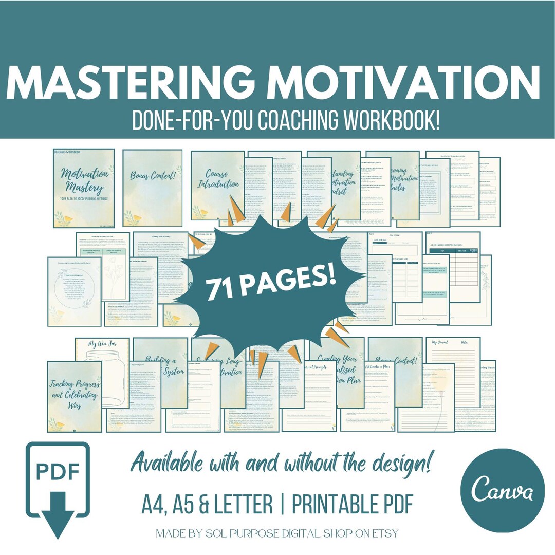 Mastering Motivation Done-for-you Coaching Workbook: Editable in Canva ...