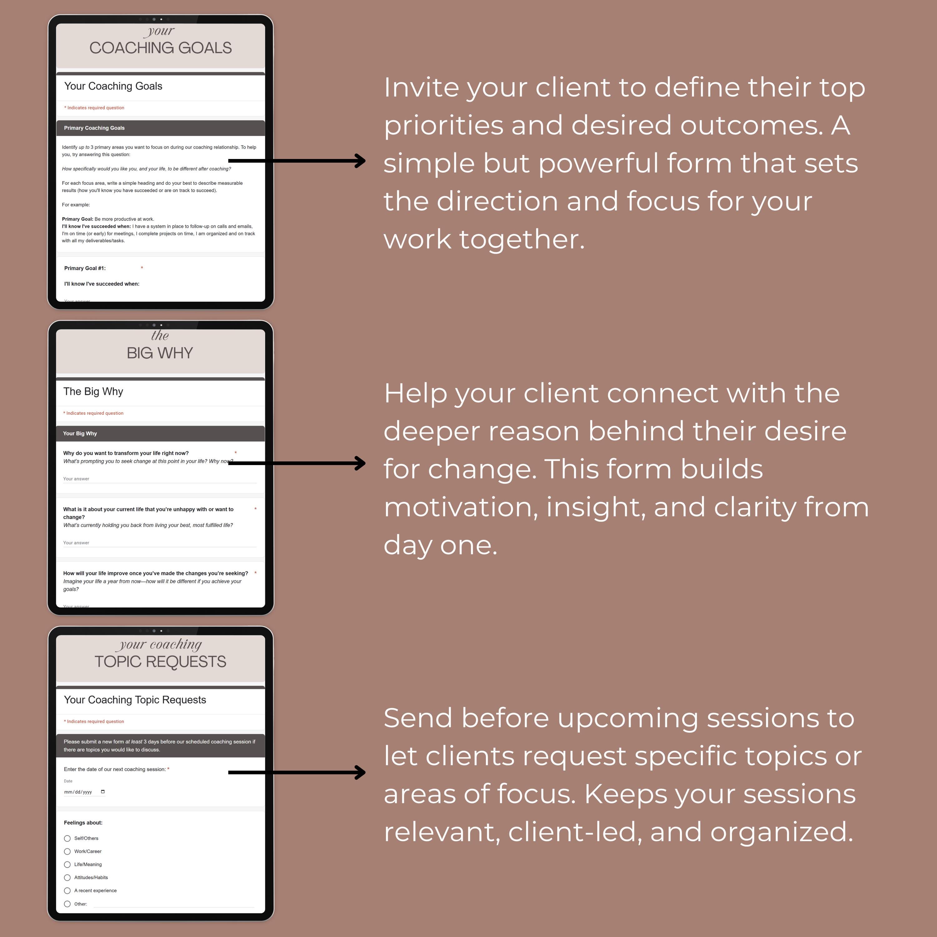 Coaching Client Intake Google Forms Bundle | 9 Editable Google Form ...