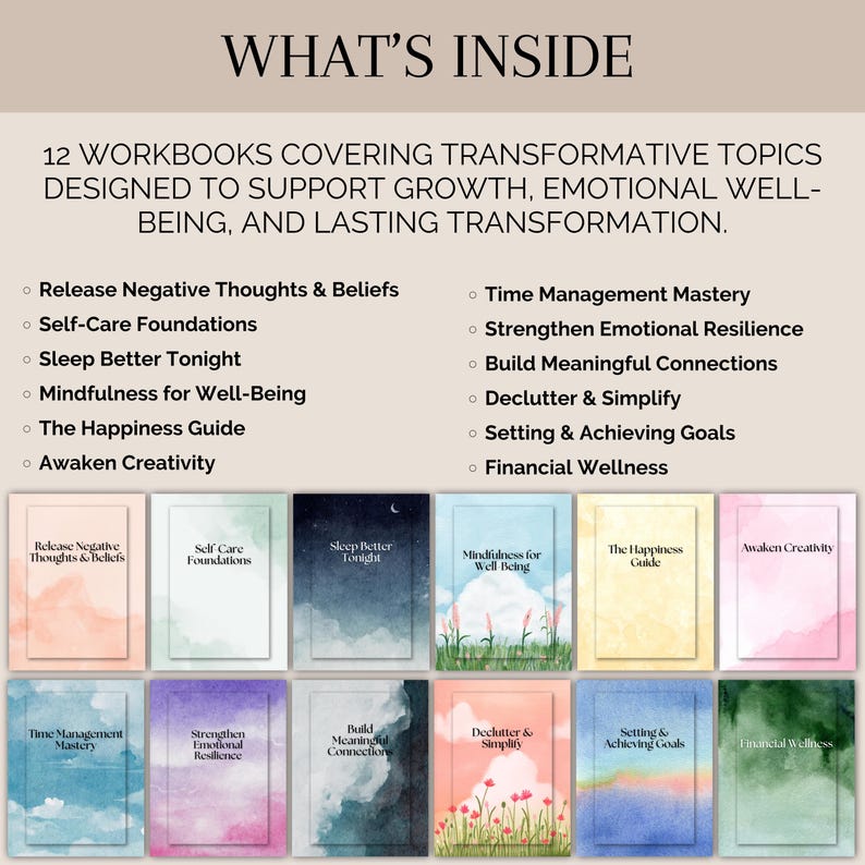 The Solara Life Transformation Workbook Bundle | 12 DFY Coach Workbooks ...