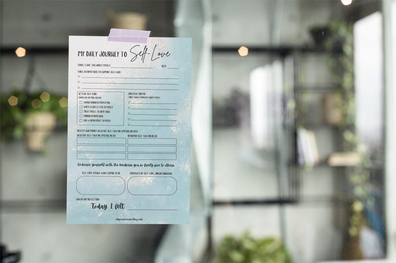 Daily Journey to Self-love Worksheet Printable PDF Download - Etsy