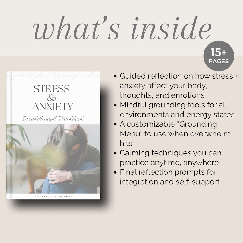 Stress + Anxiety Breakthrough Workbook | Commercial Use License | Calm ...