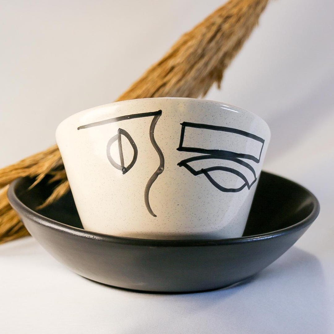 Handcrafted Ceramic Soup Set, Deep Plate & Bowl Combo for Everyday ...