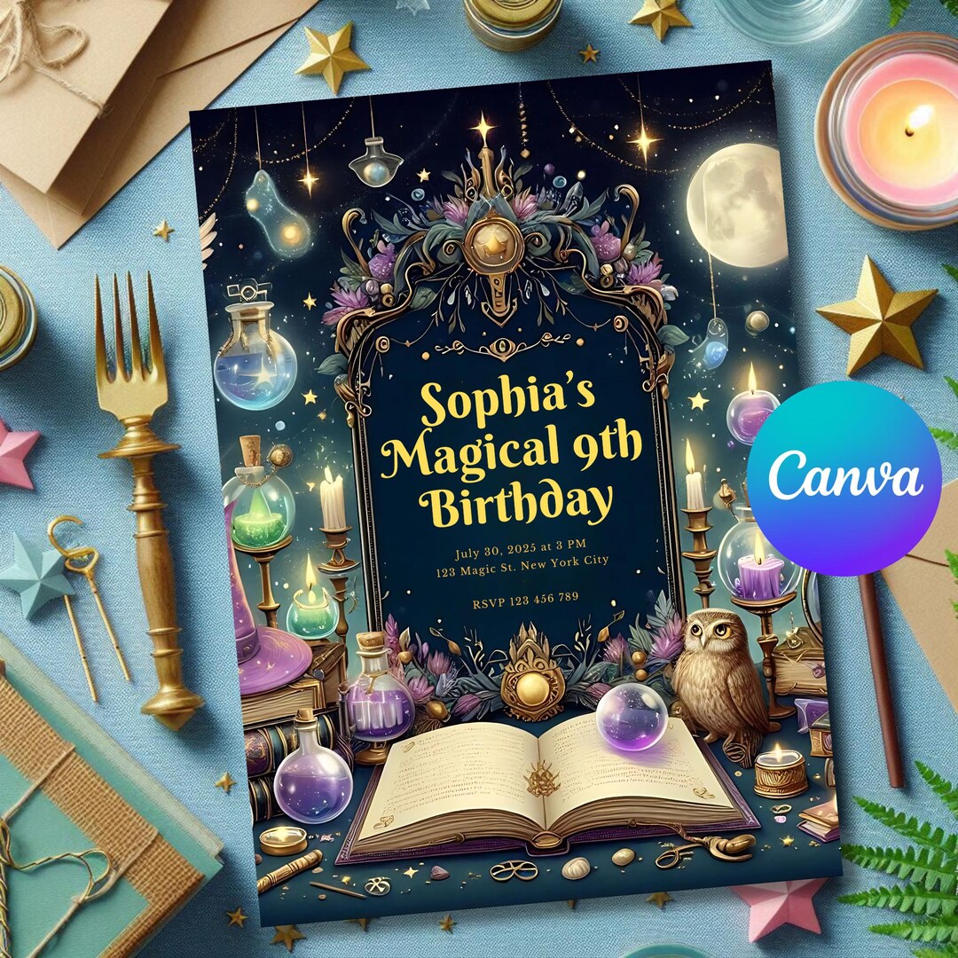 Magic Invite, Wizard Party Invitation, Wizard Invitation, Magic ...