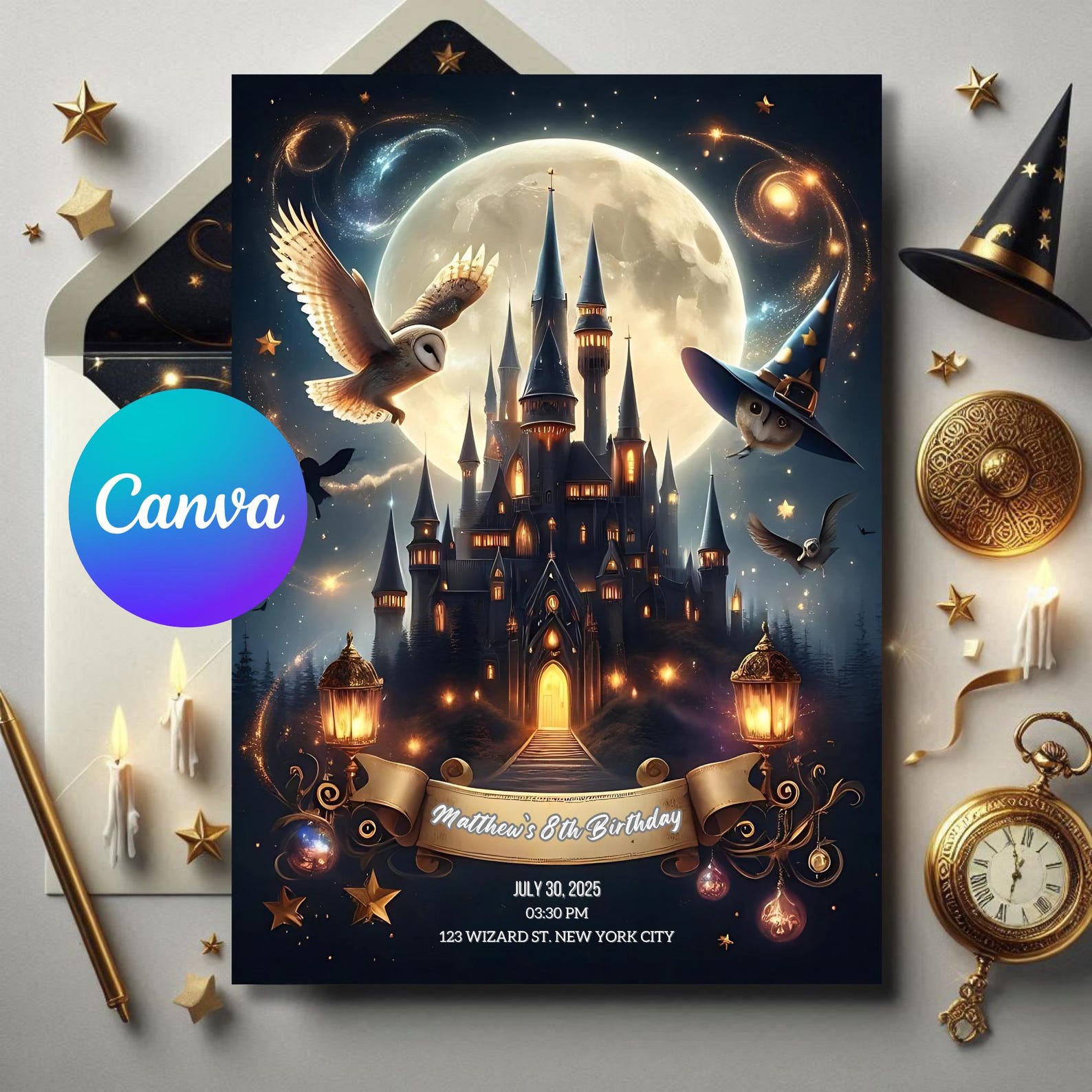 Wizard Invite, Witch Invitation, Magical Party Invite, Wizards Witches ...