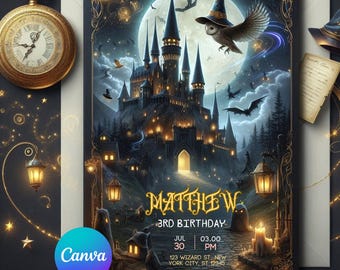 Wizard Invite, Witch Invitation, Magical Party Invite, Wizards Witches ...