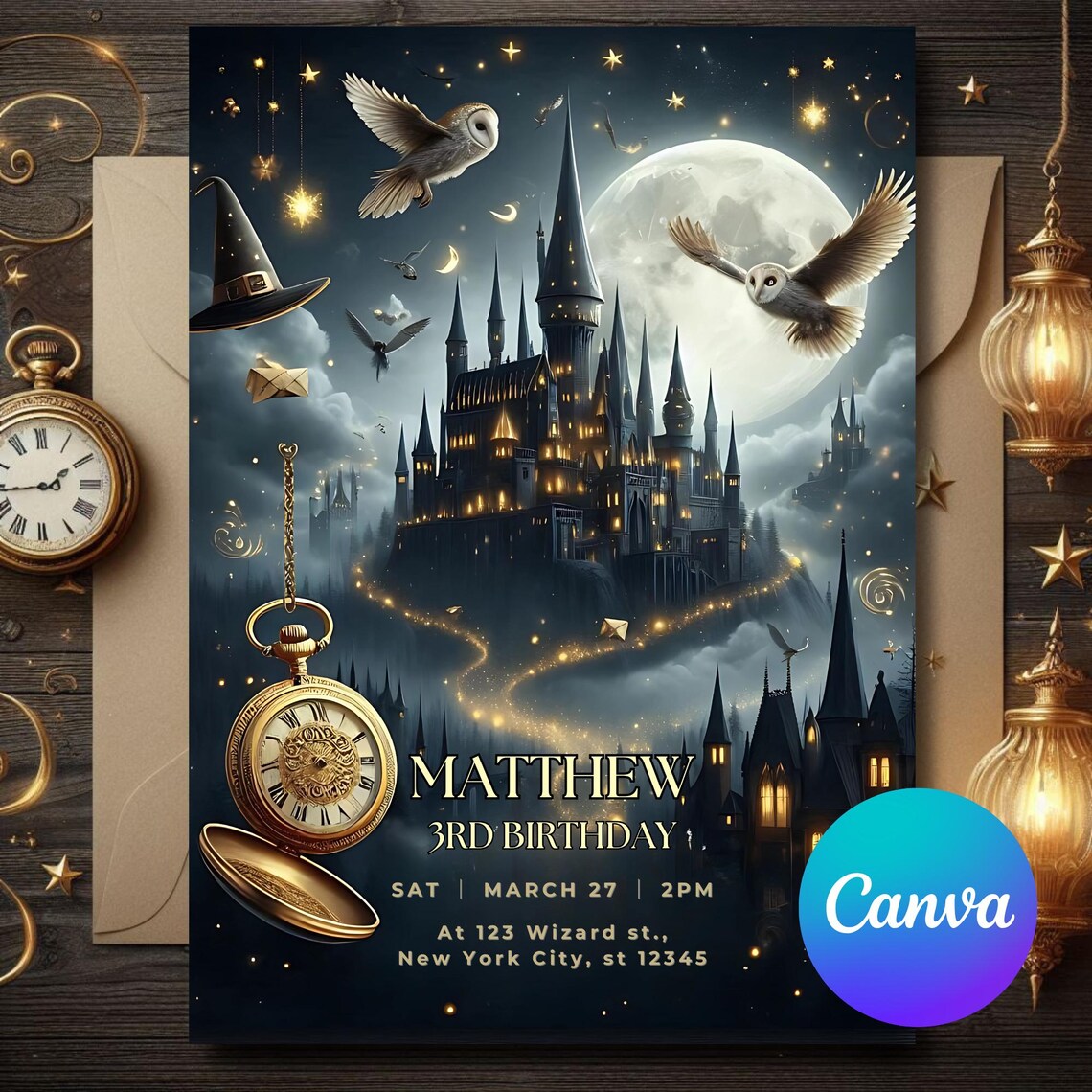 Wizard Invite, Witch Invitation, Magical Party Invite, Wizards Witches ...