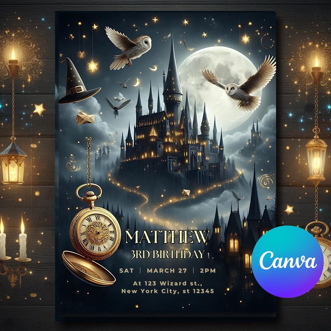 Wizard Invite, Witch Invitation, Magical Party Invite, Wizards Witches ...