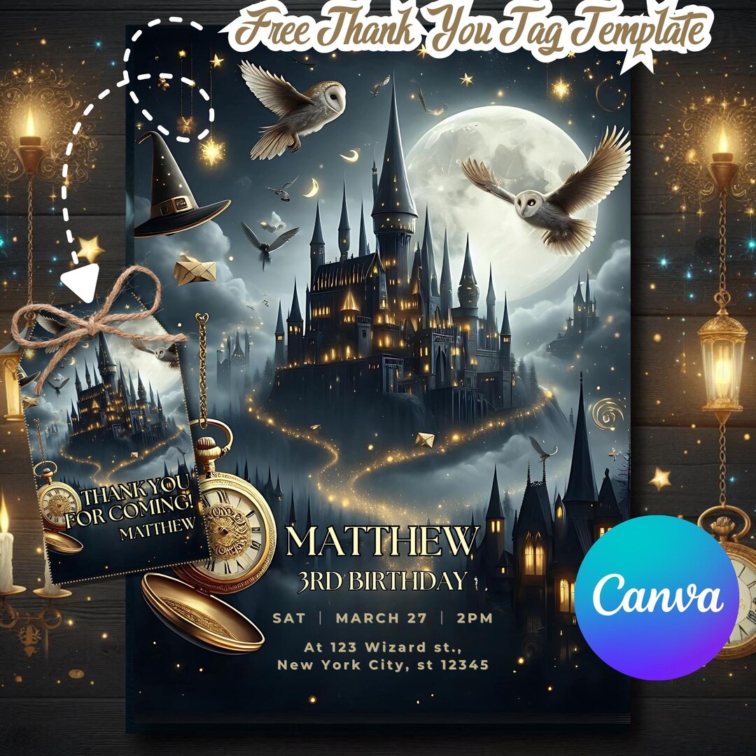 Wizard Invite, Witch Invitation, Magical Party Invite, Wizards Witches ...