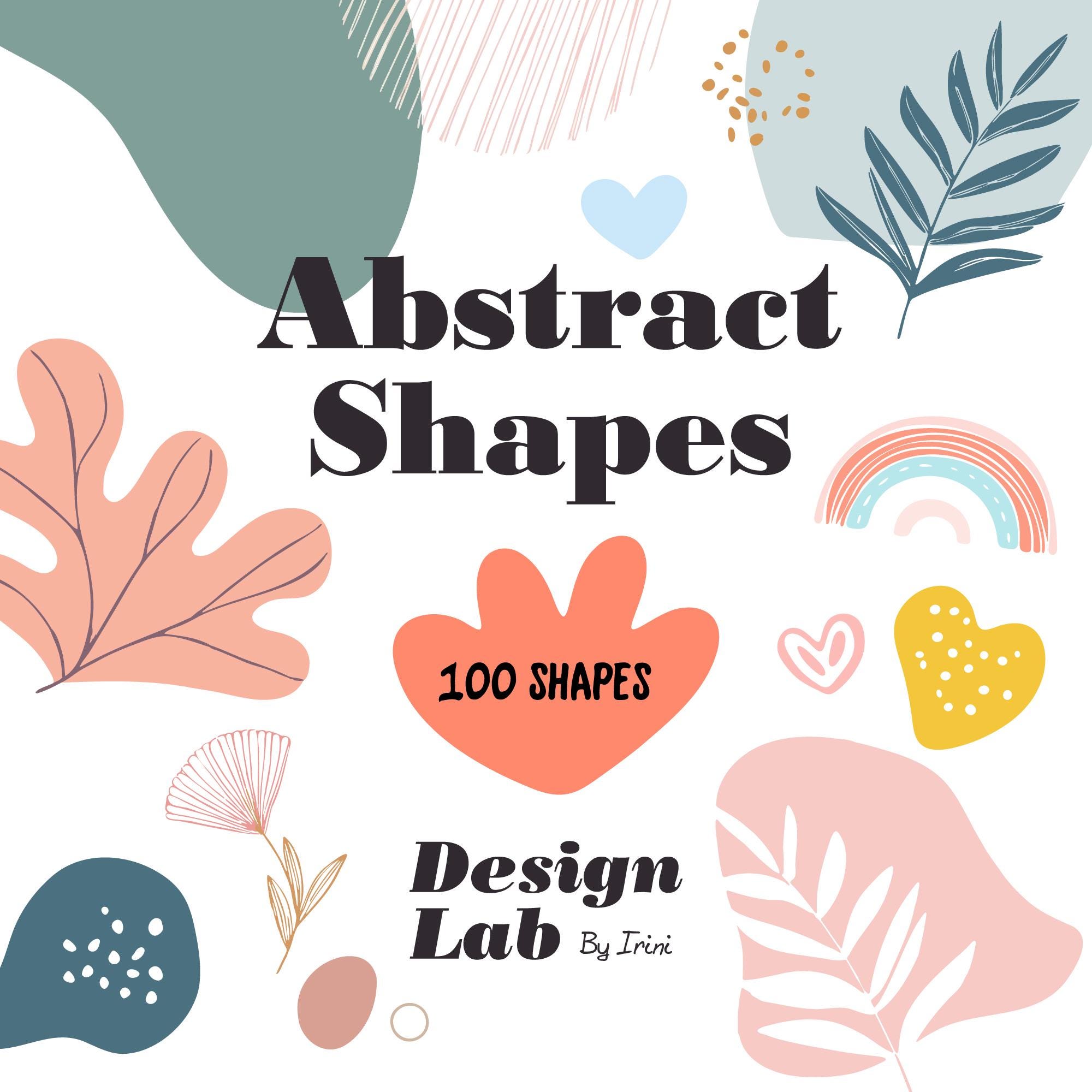 Abstract Shapes SVG and PNG Bundle, Boho Shapes, Clipart Set, Flowers ...