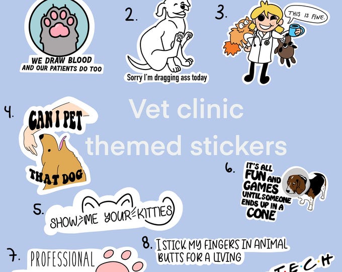 Veterinary Technician Stickers Matte Waterproof Vinyl Stickers - Etsy