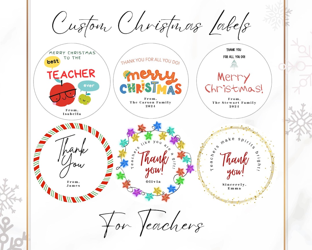 Custom Teacher Christmas Labels Custom Christmas Labels for Teacher ...