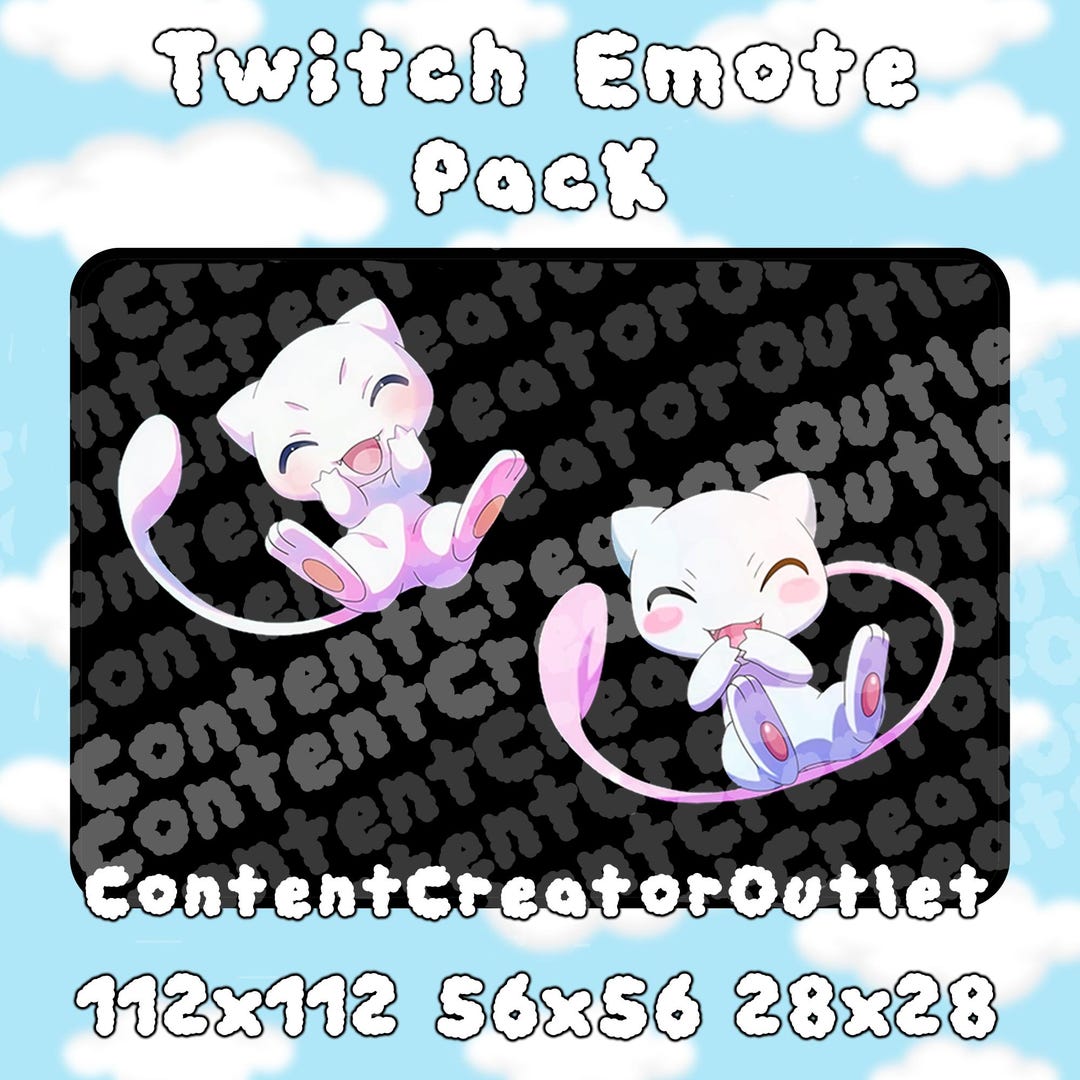 Cute Mew Themed Emotes - INSTANT DOWNLOAD - Etsy