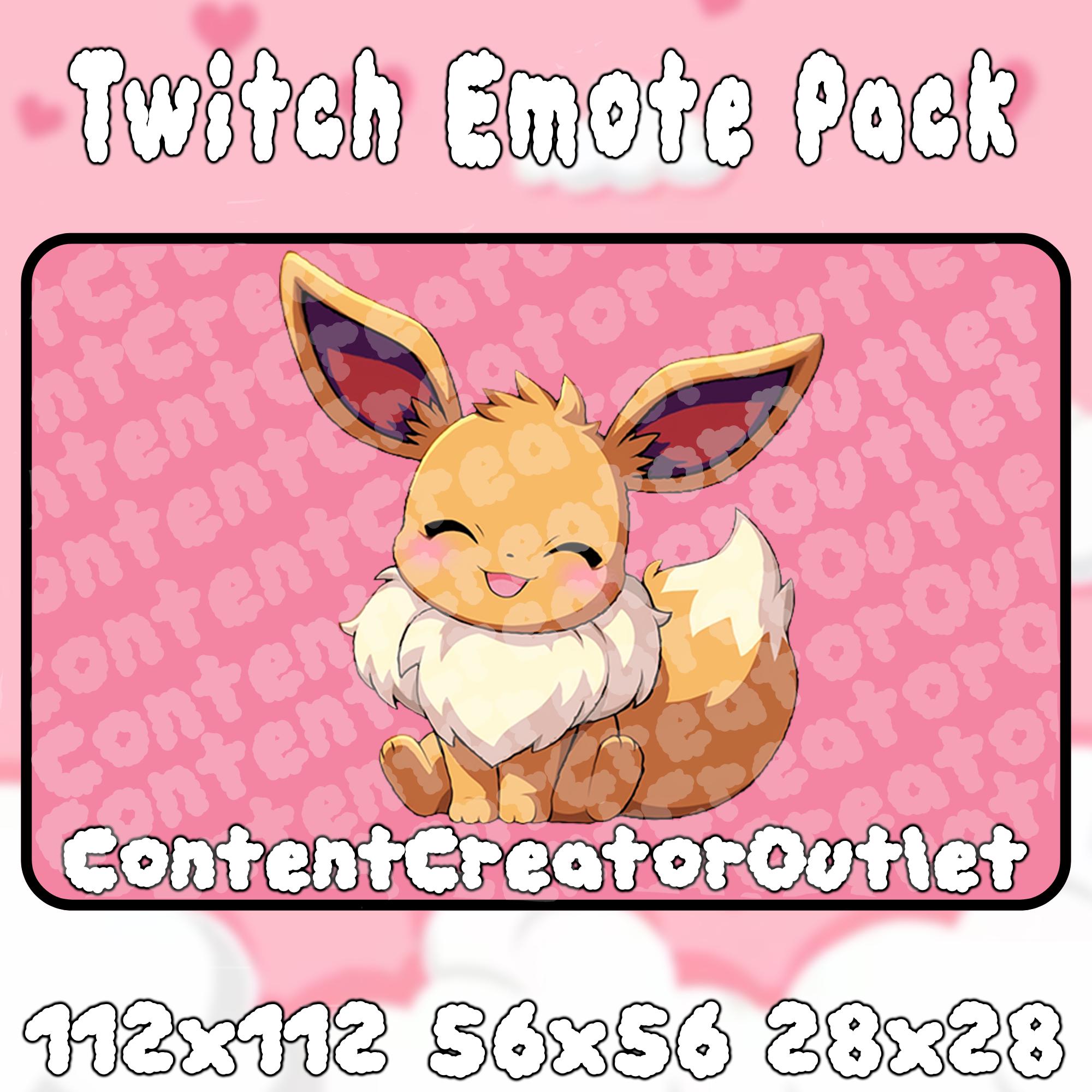 Cute Eevee Emote - Eevee Smiling - Pokemon Twitch Emote - Etsy